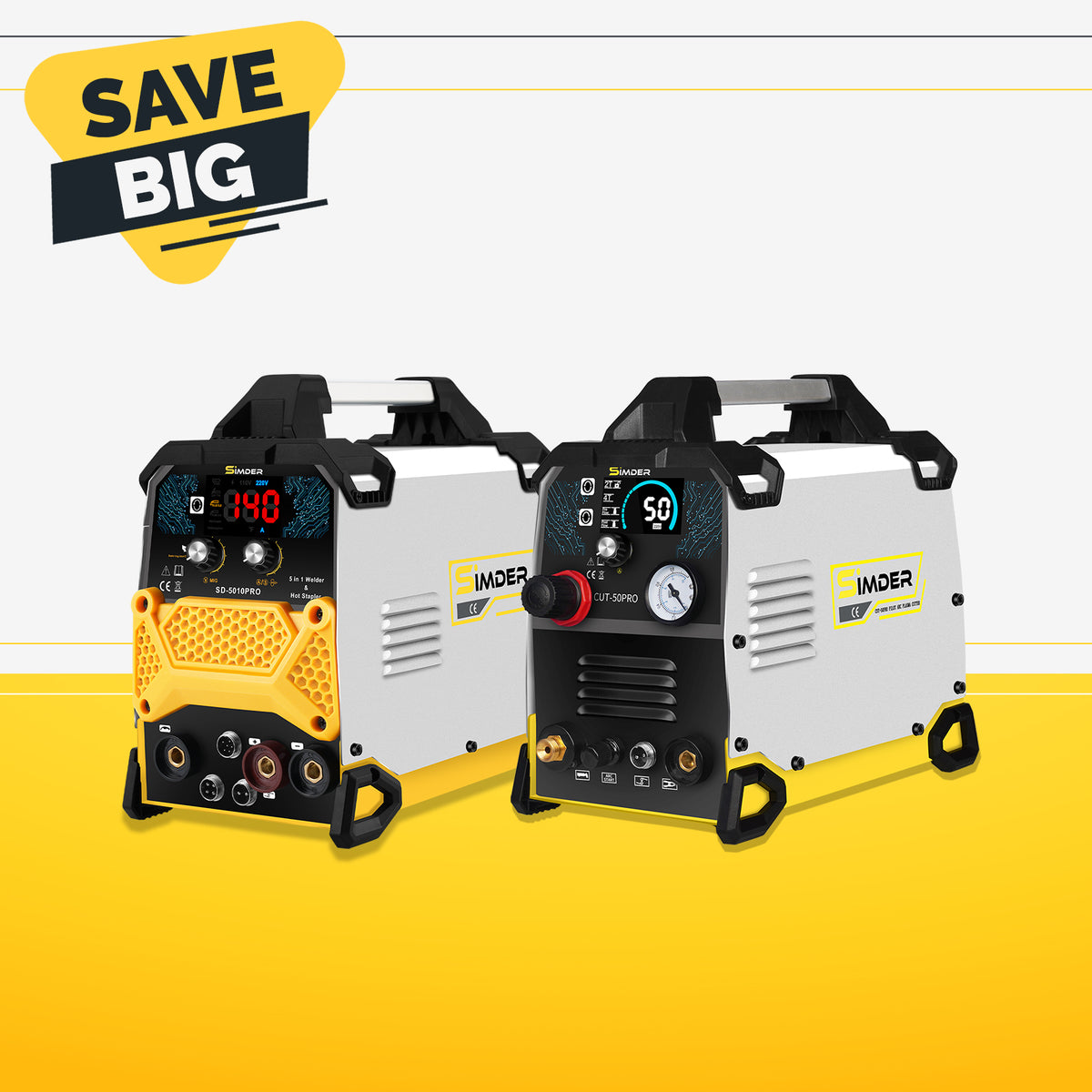 SSIMDER CUT-50PRO Pilot Arc Plasma Cutter + SD-5010PRO 5-in-1 Welder ...